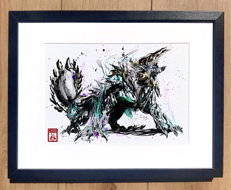 Zinogre Thunder Wolf Art - Monster Hunter Inspired Gamer Poster 16x24 ...