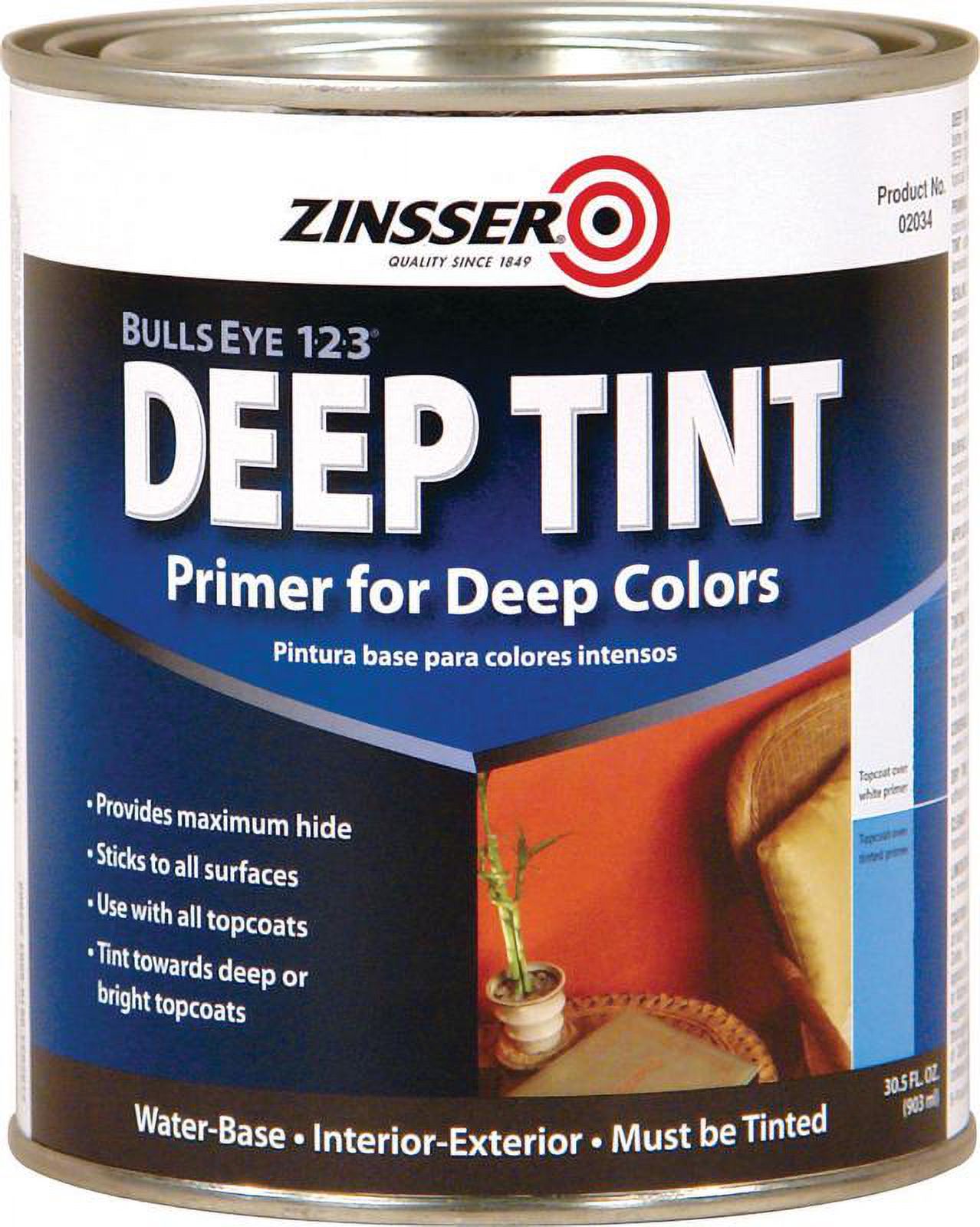 Zinsser 02034 Deep Tint Water Base Primer, 30.5 Fluid Ounce - Walmart.com
