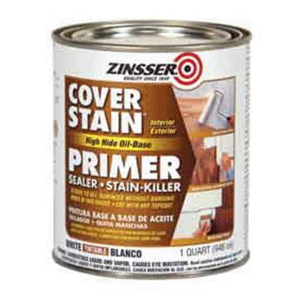 Zinsser 03554 High Hide Cover Stain Primer, 1 Qt, White - Walmart.com
