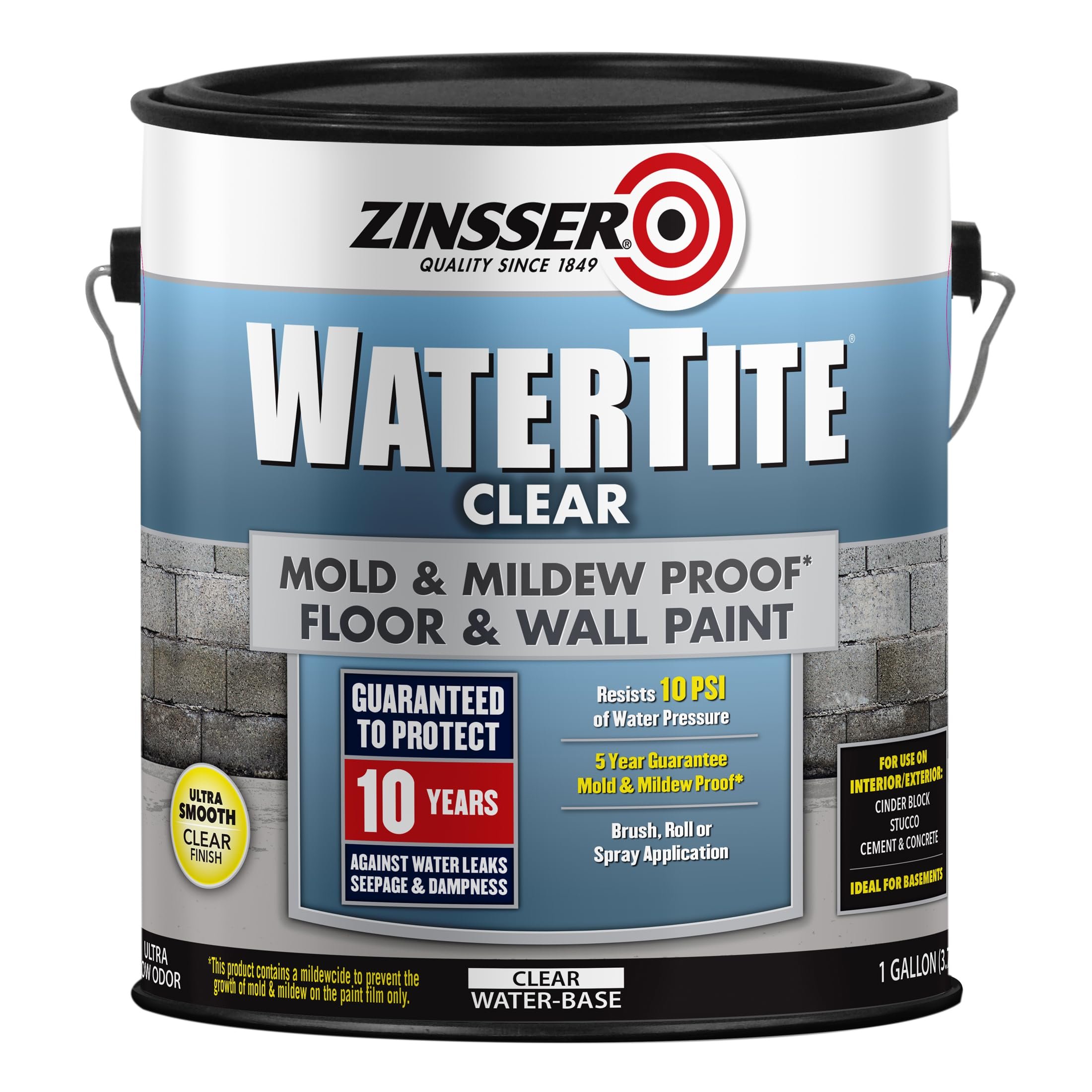 Zinsser 306607 WaterTite Waterproofing Floor and Wall Paint, Gallon ...