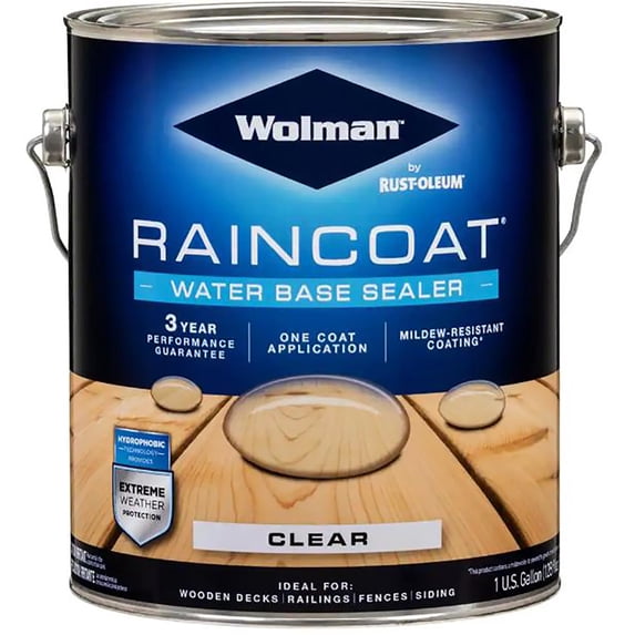 Wolman 288339 RainCoat One Coat Clear Sealer Water-Based gal - Walmart.com