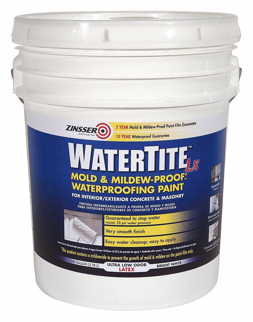 Zinsser 5 Gallon Mold and Mildew Resistant Paint, White, Waterproof ...