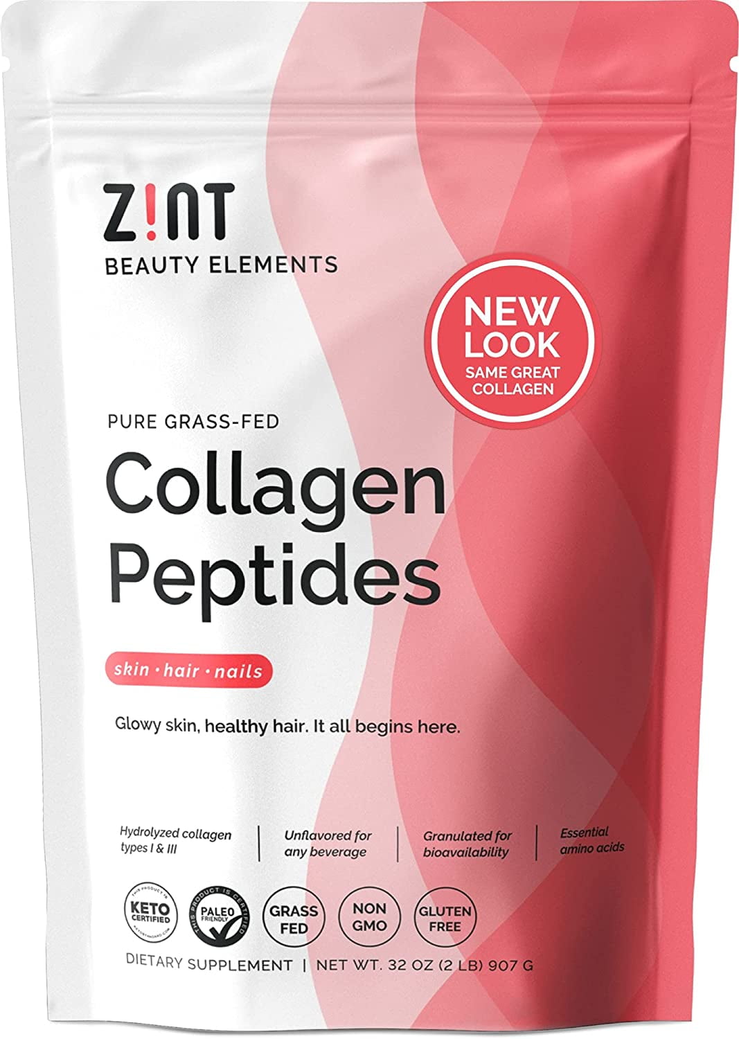 Zint Gluten-Free, Flavorless & Non-GMO Grass-Fed Beef Collagen Peptides ...