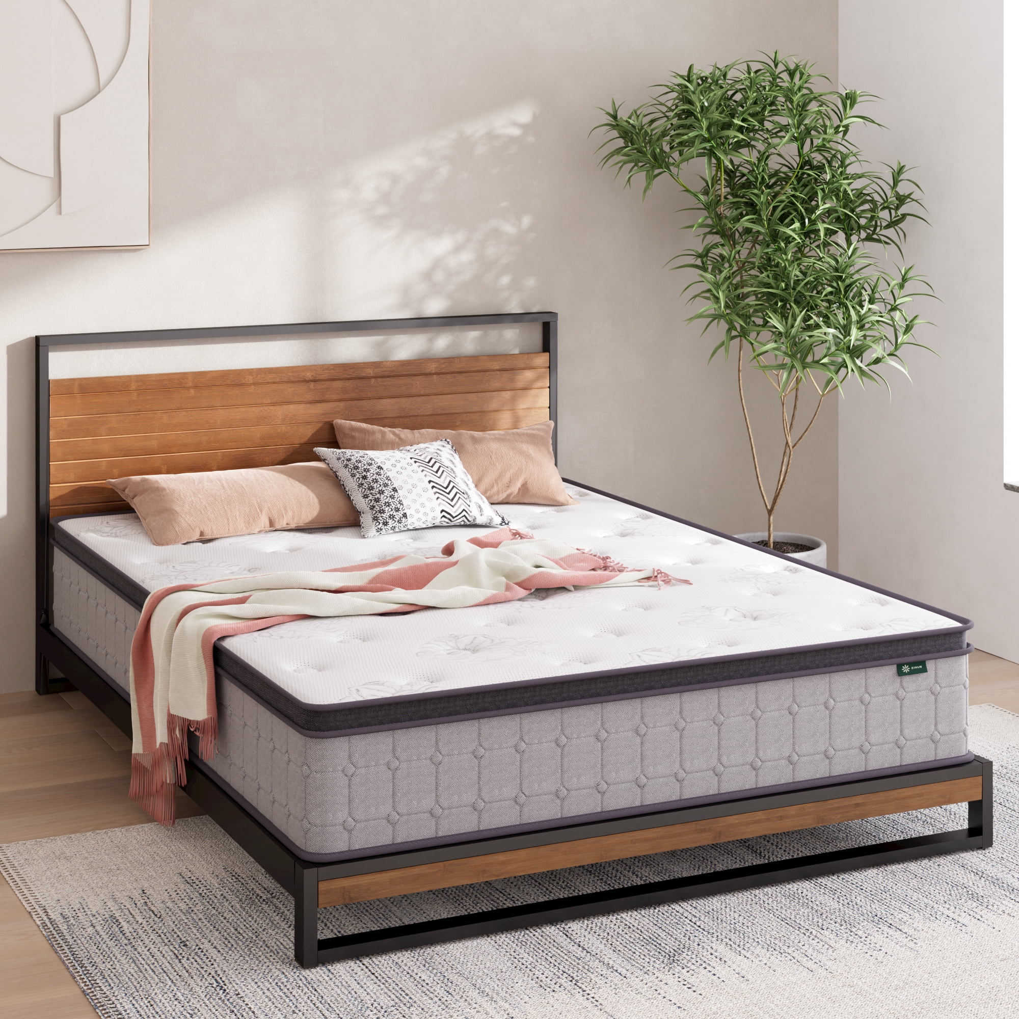 Zinus Comfort Support Cooling Gel Memory Foam, King, Tight Top 12 ...