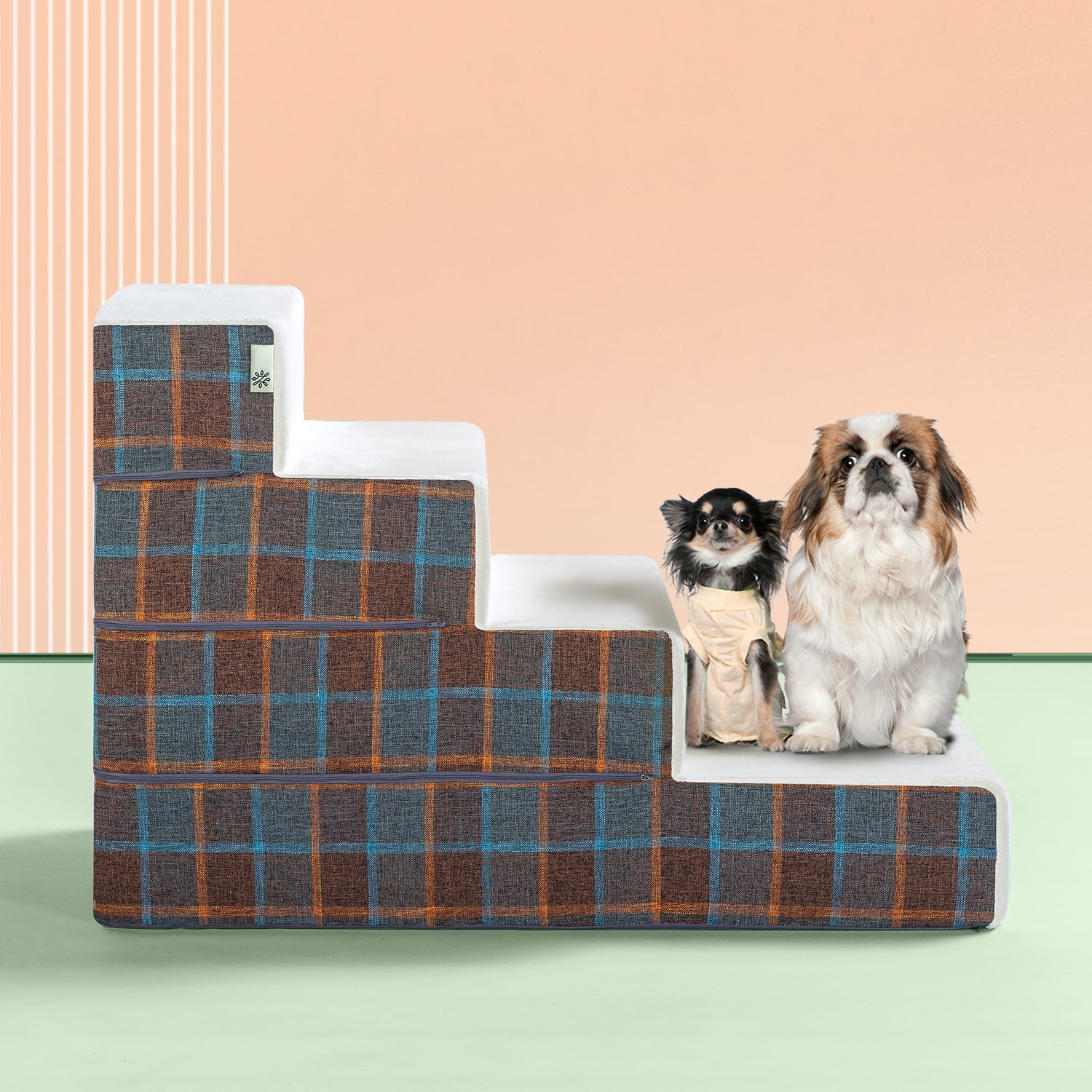 Zinus High Density Foam 4-Step Dog Bed Couch Stairs, X-Large, Blue ...