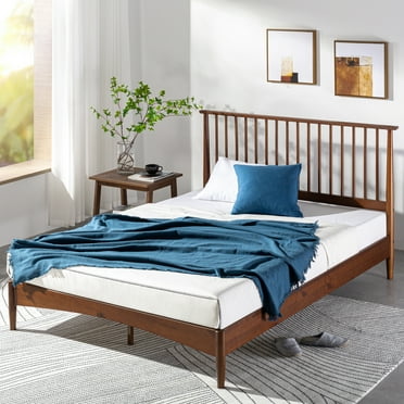 Zinus Amelia 41" Wood Platform Bed Frame with Upholstered Headboard ...
