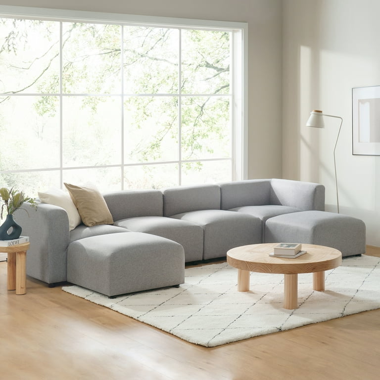 Zinus Luca Double Chaise Indoor Sectional Sofa Grey Walmart
