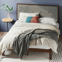 Zinus Amelia 41" Wood Platform Bed Frame with Upholstered Headboard ...