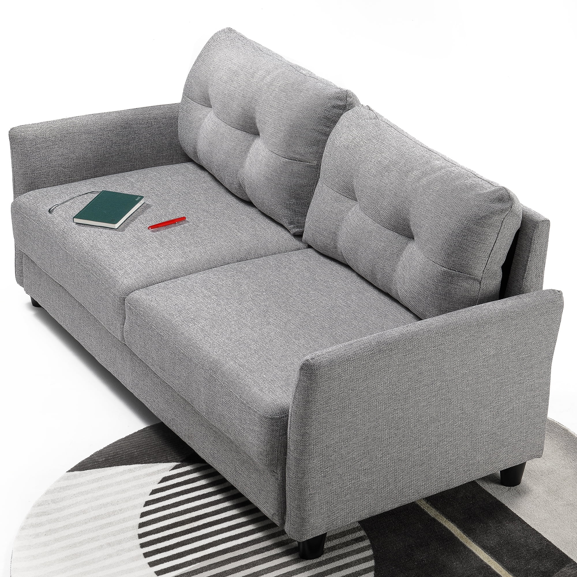 Zinus Ricardo Fabric Sofa Couch, Soft Grey - Walmart.com
