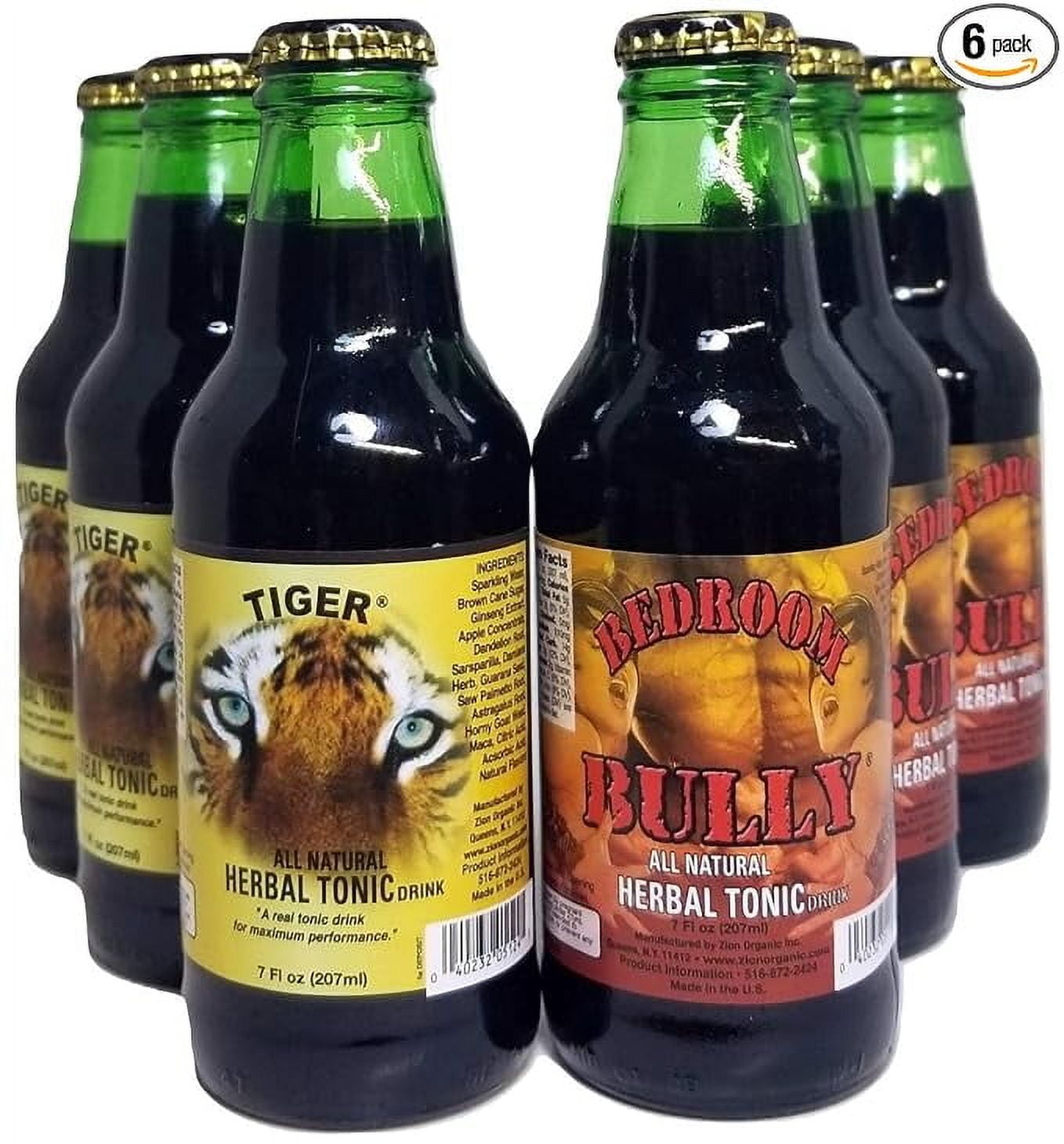 Zion Brand Herbal Tonic variety 6-pack - Tiger and Bedroom Bully - 7 OZ ...