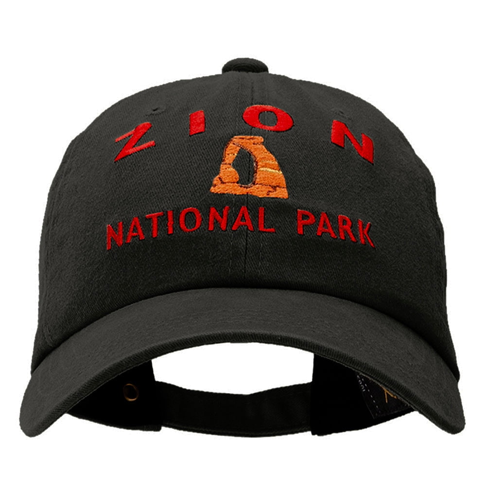 Zion Embroidered Unstructured Pigment Dyed Cotton Cap - Black OSFM ...