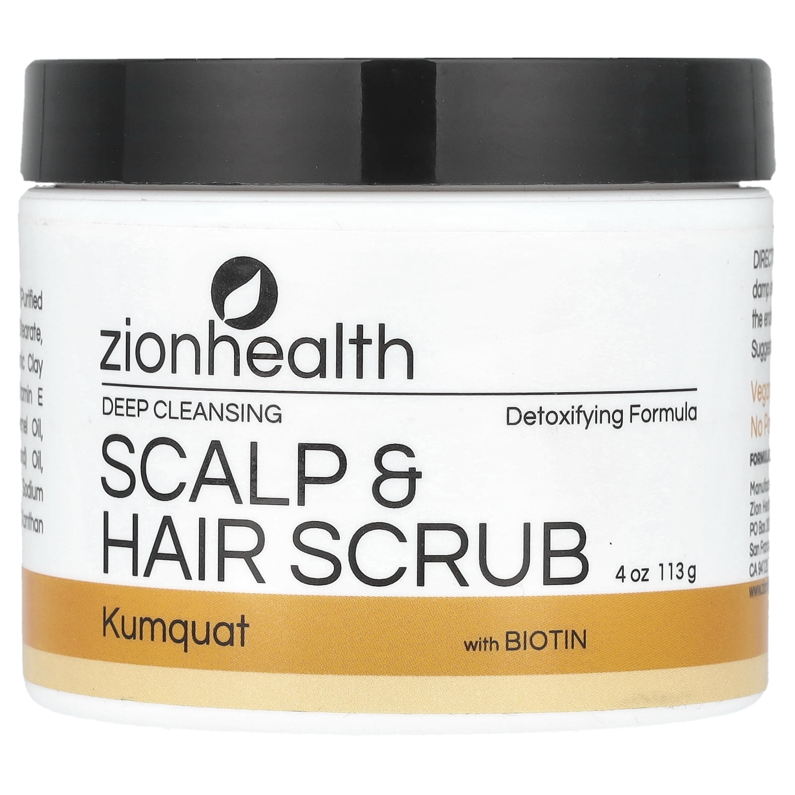 Zion Health Scalp & Hair Scrub with Biotin, Kumquat, 4 oz (113 g ...