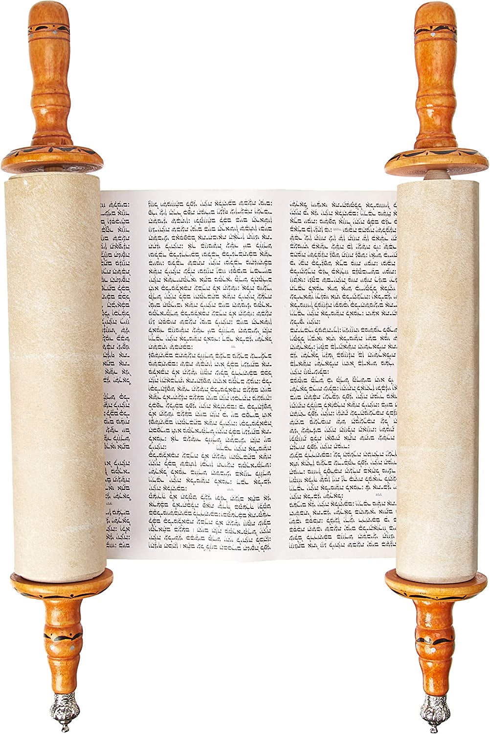 Zion Judaica 19" Complete Torah Scroll with Yad Pointer Plate and ...