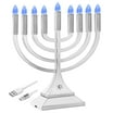 Traditional Hanukkah Electric Menorah Low Voltage Hanukkiah with LED ...