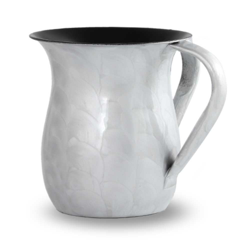 Zion Judaica Classic Grey Enamel Netilat Yadayim Wash Cup Wavy Design Water Jug For All Hand ...