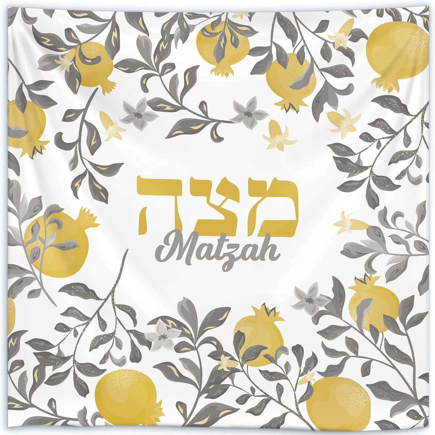 Zion Judaica Elegant Passover Seder Silk Matzo Cover Floral Gold ...
