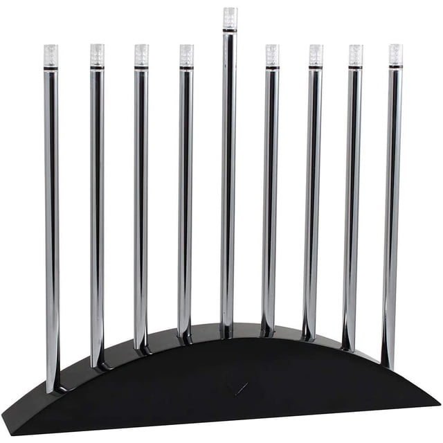 Zion Judaica Large LED Electric Hanukkah Menorah - New Classic Black ...