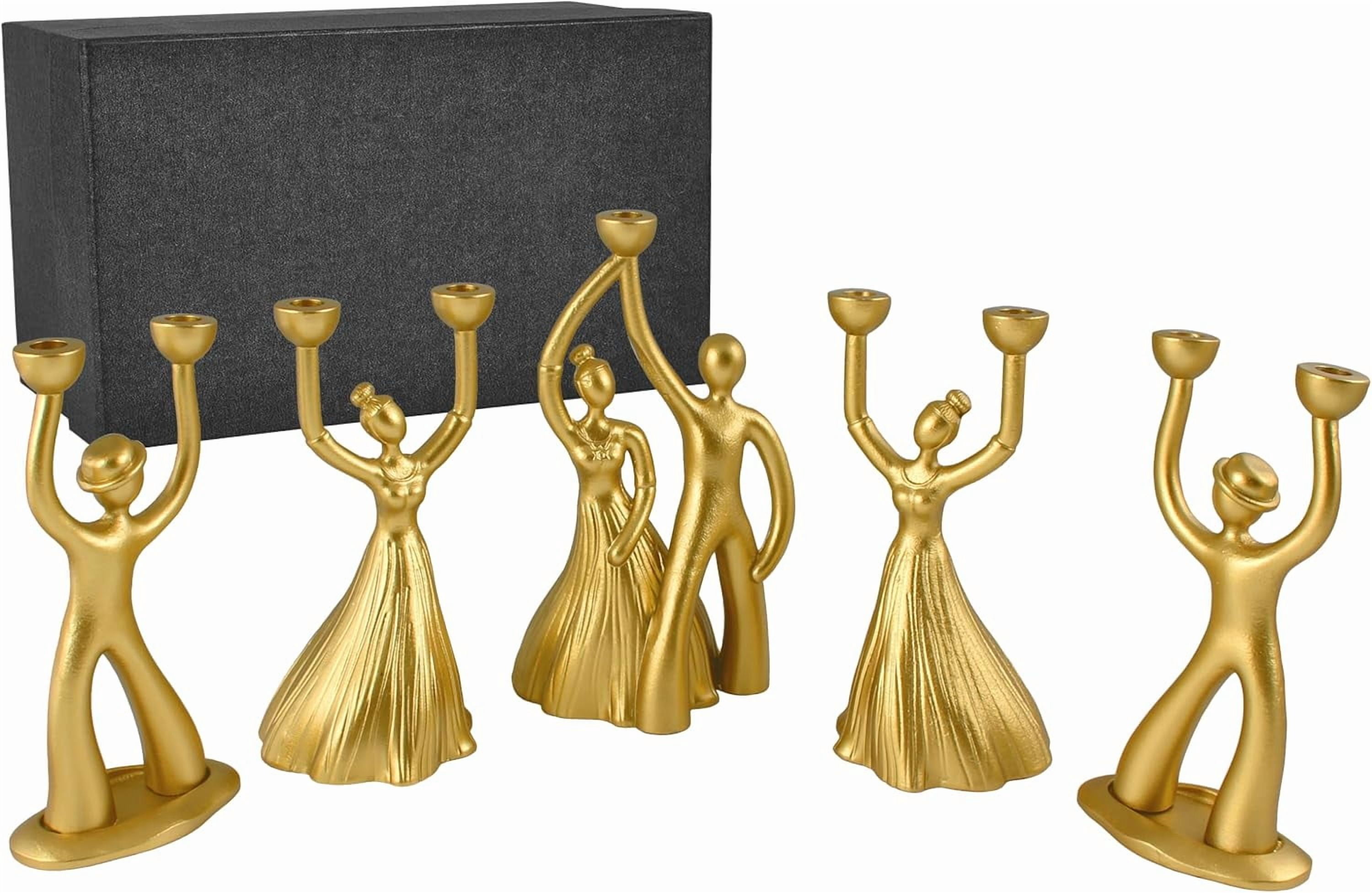 Zion Judaica Modern Dancers Menorah for Hanukkah Gold Artistic Dancing ...