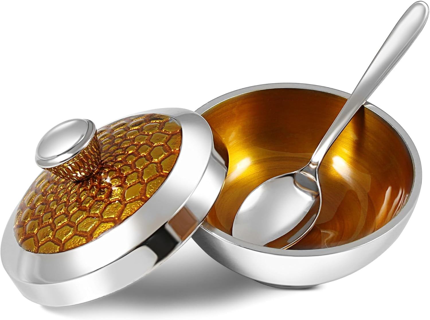 Zion Judaica Rosh Hashanah Honey Jar Dish with Spoon Honey Pot Honey ...