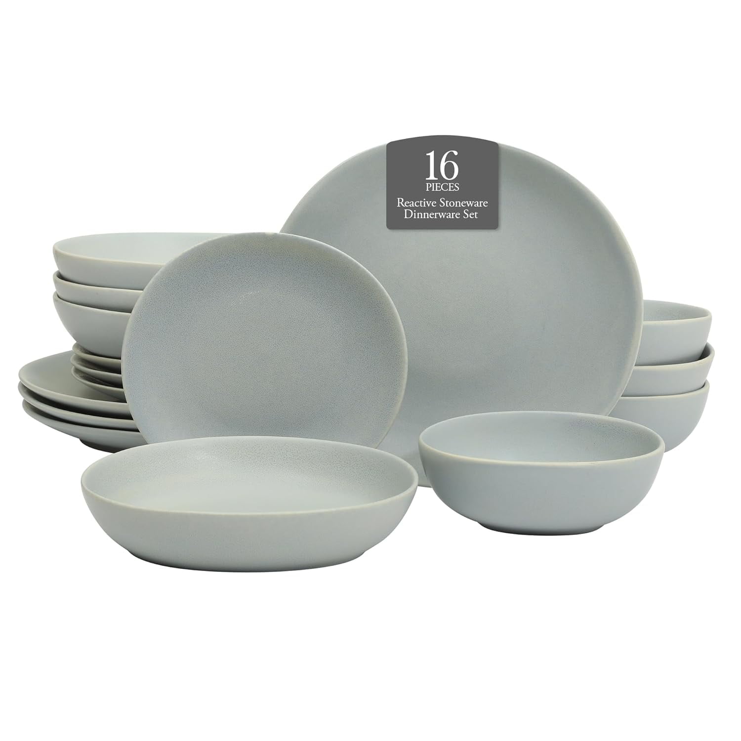 Zion Mist 16 Piece Stoneware Reactive Glaze (Service for 4) Ceramic ...