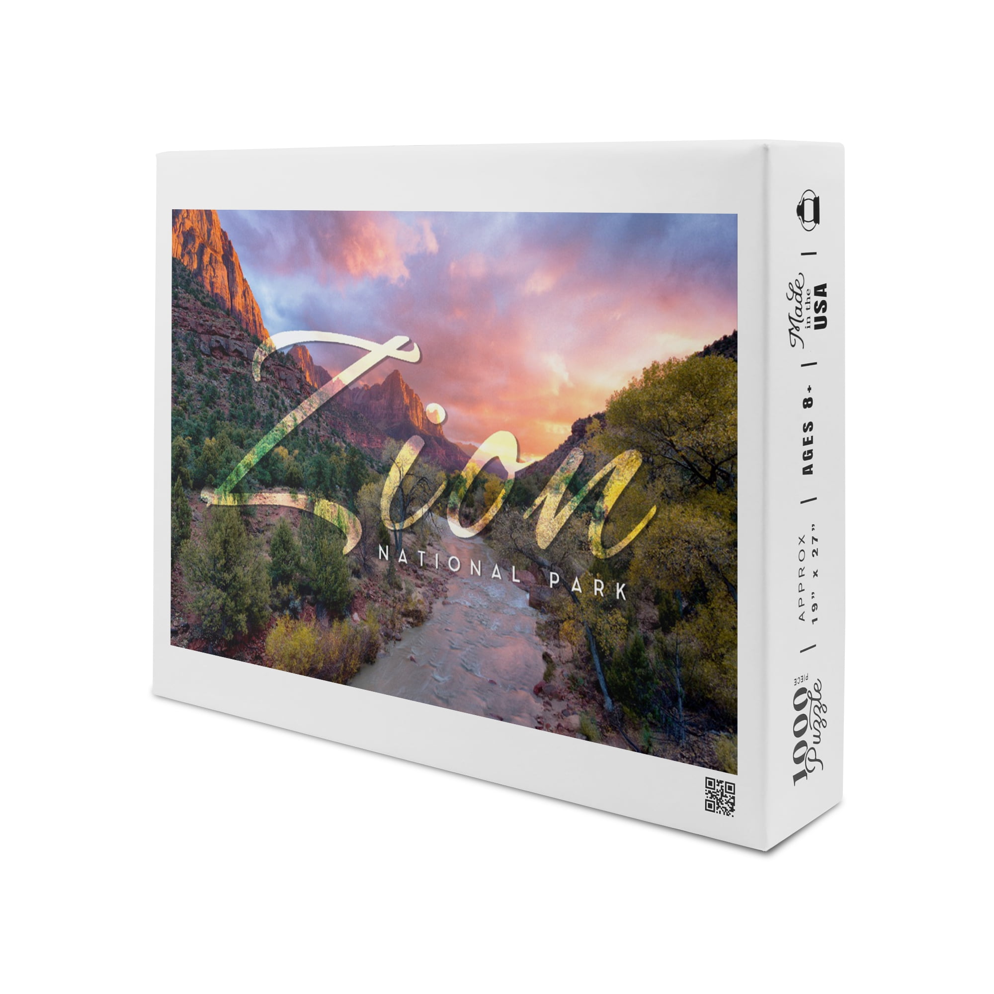 Zion National Park, The Watchman, Typography (1000 Piece Puzzle, Size ...
