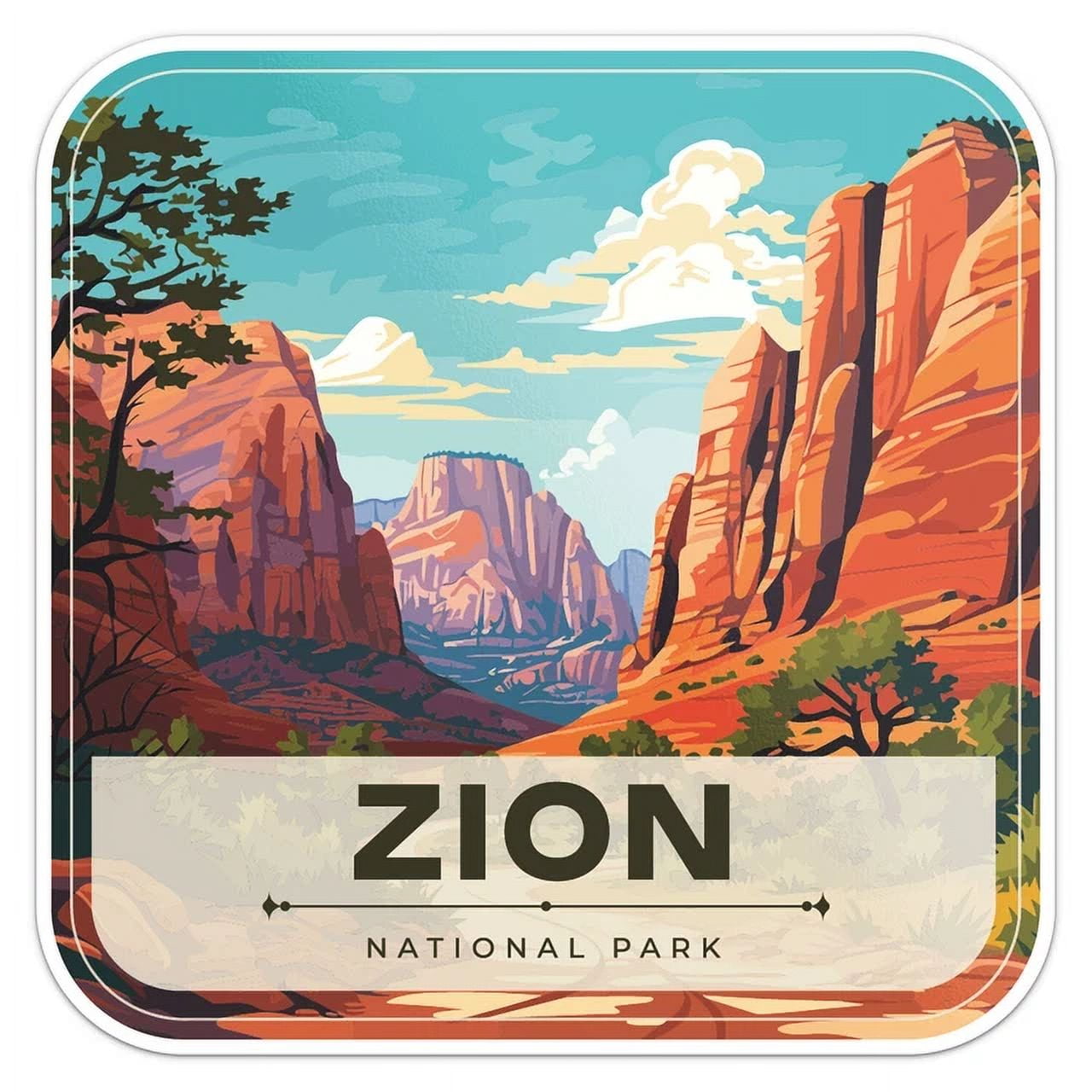 Zion National Park Usa Decal Sticker Phone Decal Water Bottle Stickers ...