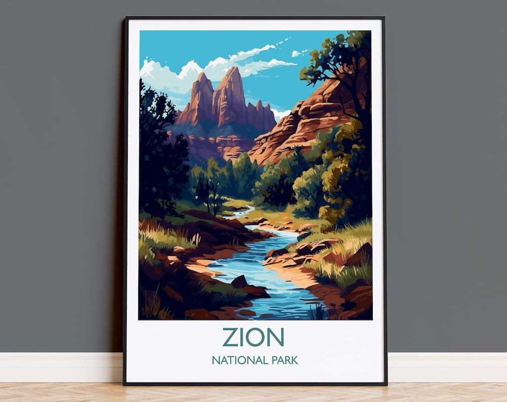 Zion Poster, Travel Print Of Zion National Park, Utah, Usa, Travel Gift ...