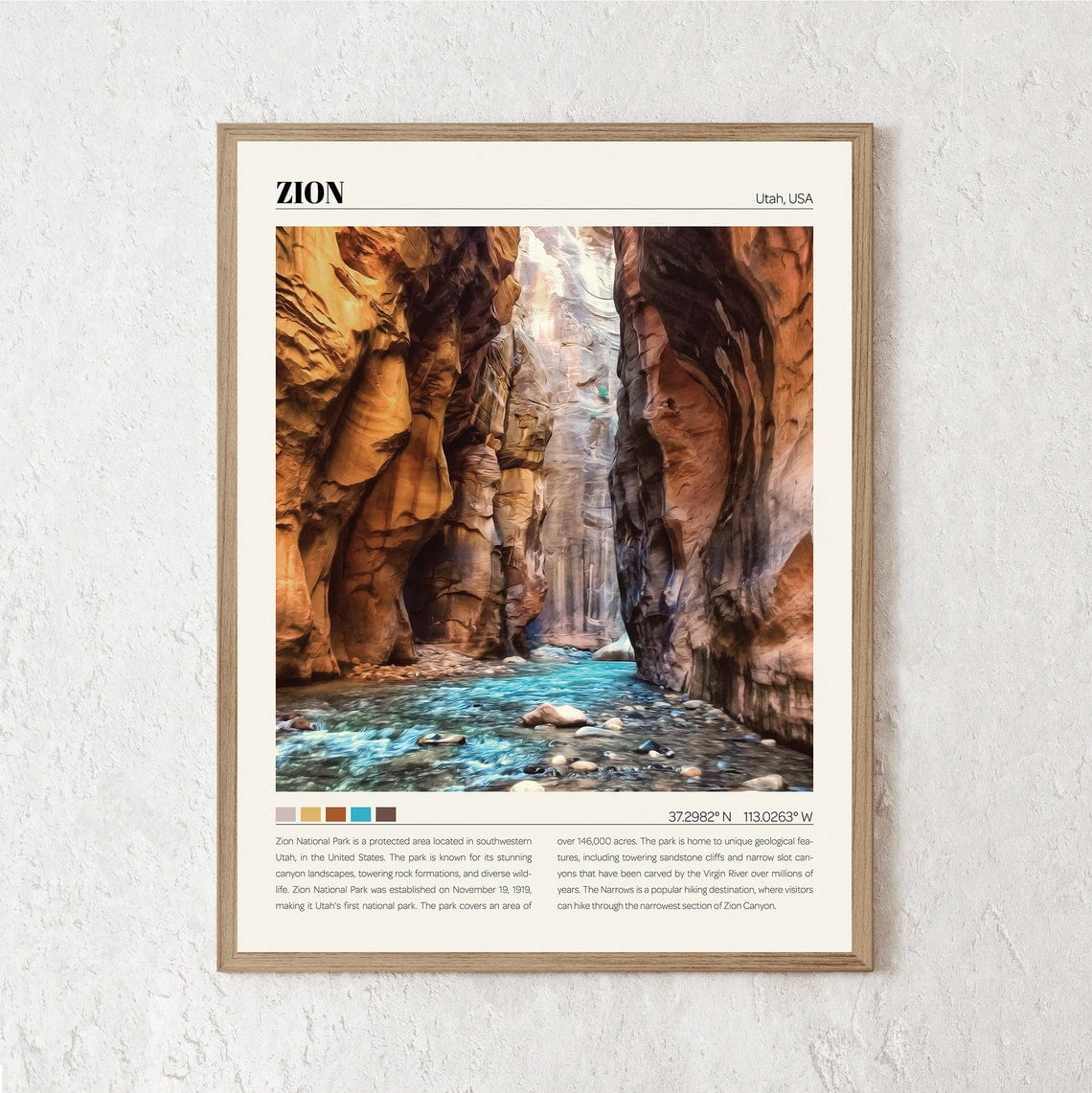Zion Print, Zion Wall Art, Zion National Park Poster, Zion Photo, Zion ...