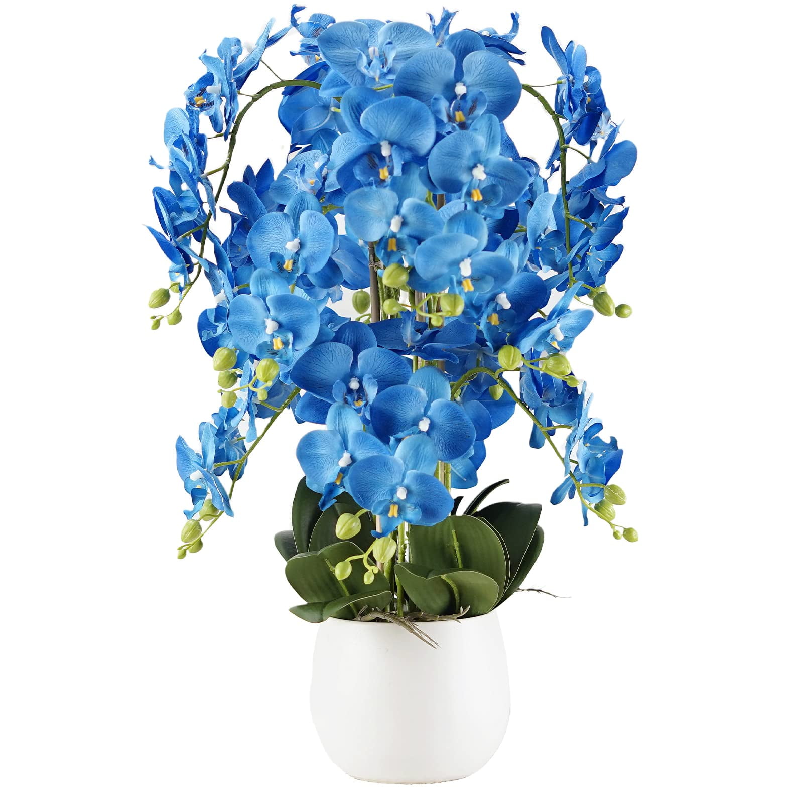 Ziosxin 12 Bunches Artificial Blue Silk Artificial Orchid Plants in ...