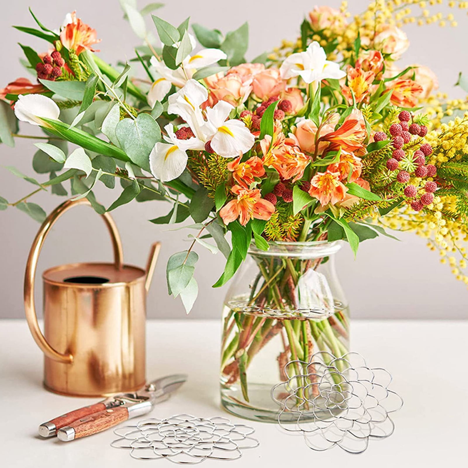 Zioy 1/3/4Pcs Flower Holder Stainless Steel Flower Arrangement Holder ...