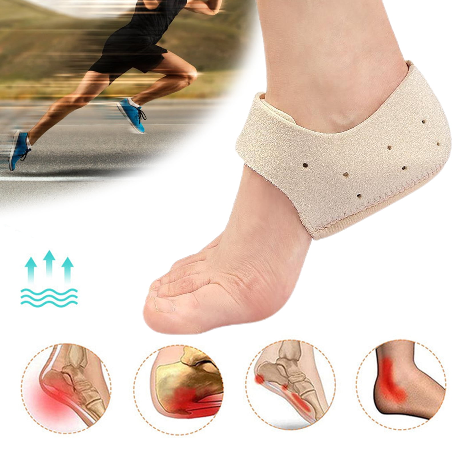 Zioy 1 Pair Silicone Heel Covers Fastener Tape Pain Relief Support for ...