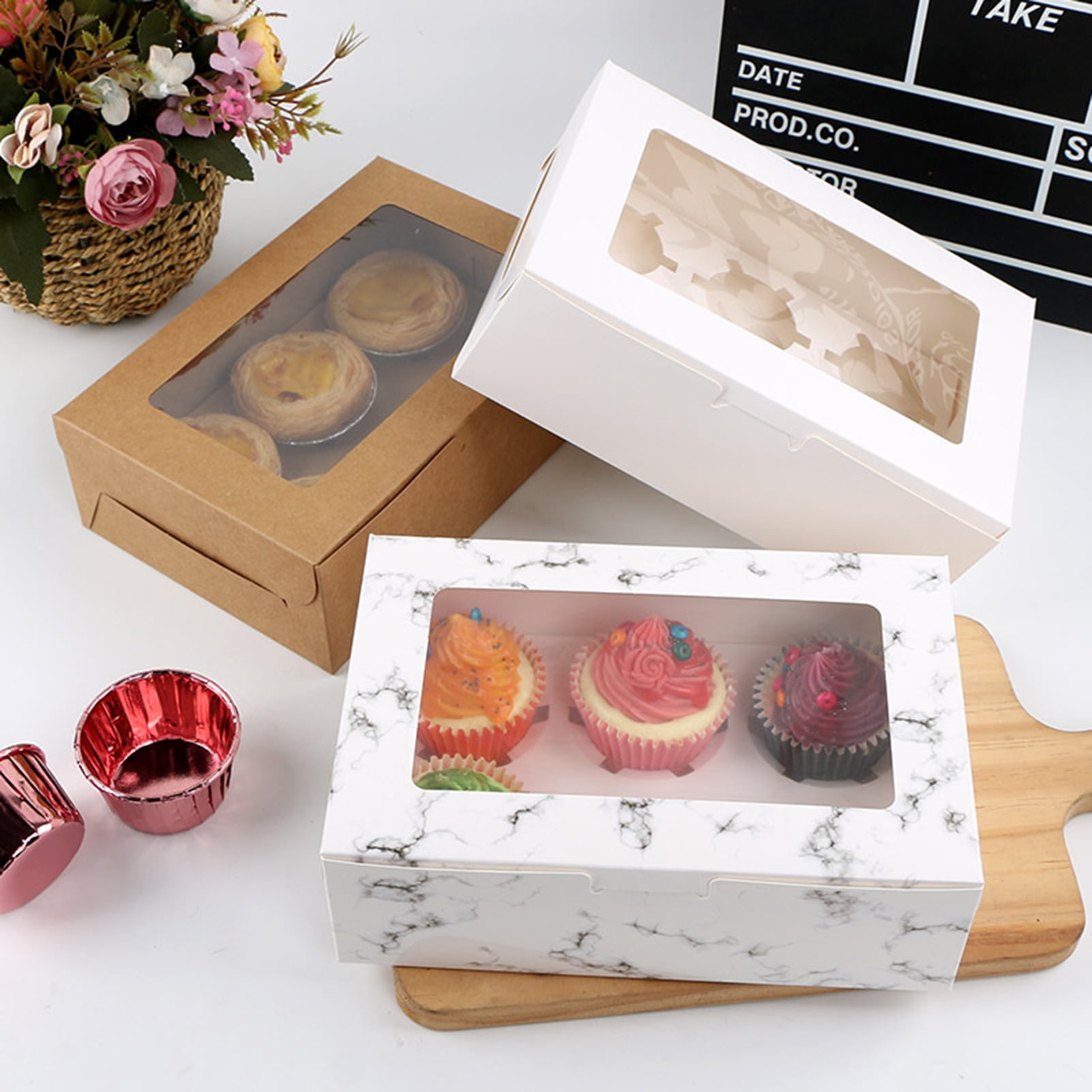 Zioy 10Pcs Bakery Box with Window Perfect Size Photograph Tool Bakery ...