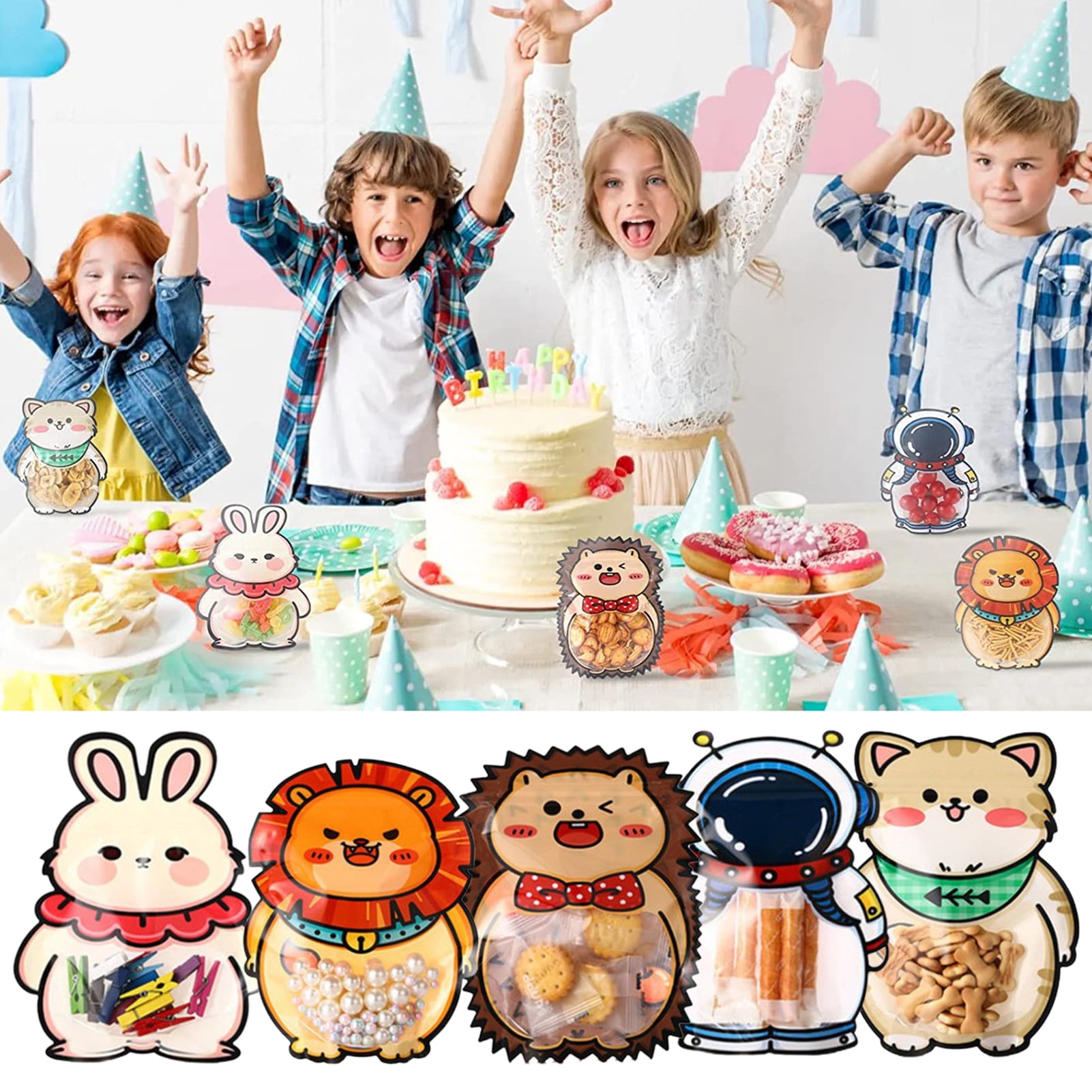 Zioy 10Pcs Candy Bag Visible Window Animal Style Cute Little Hedgehog ...
