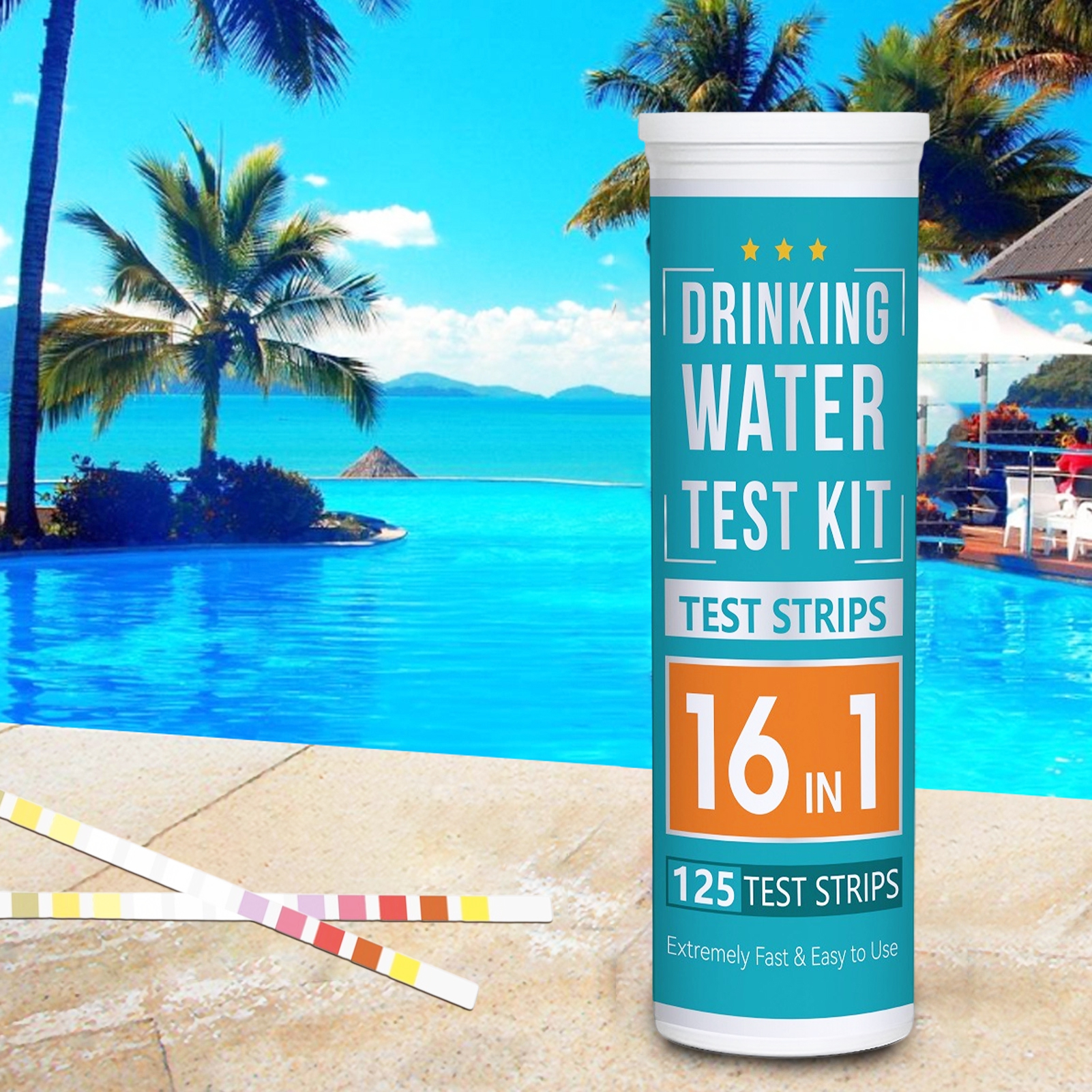 Zioy 125 Pcs Drinking Water Test Paper 16 in 1 Home Water Testing Kits ...