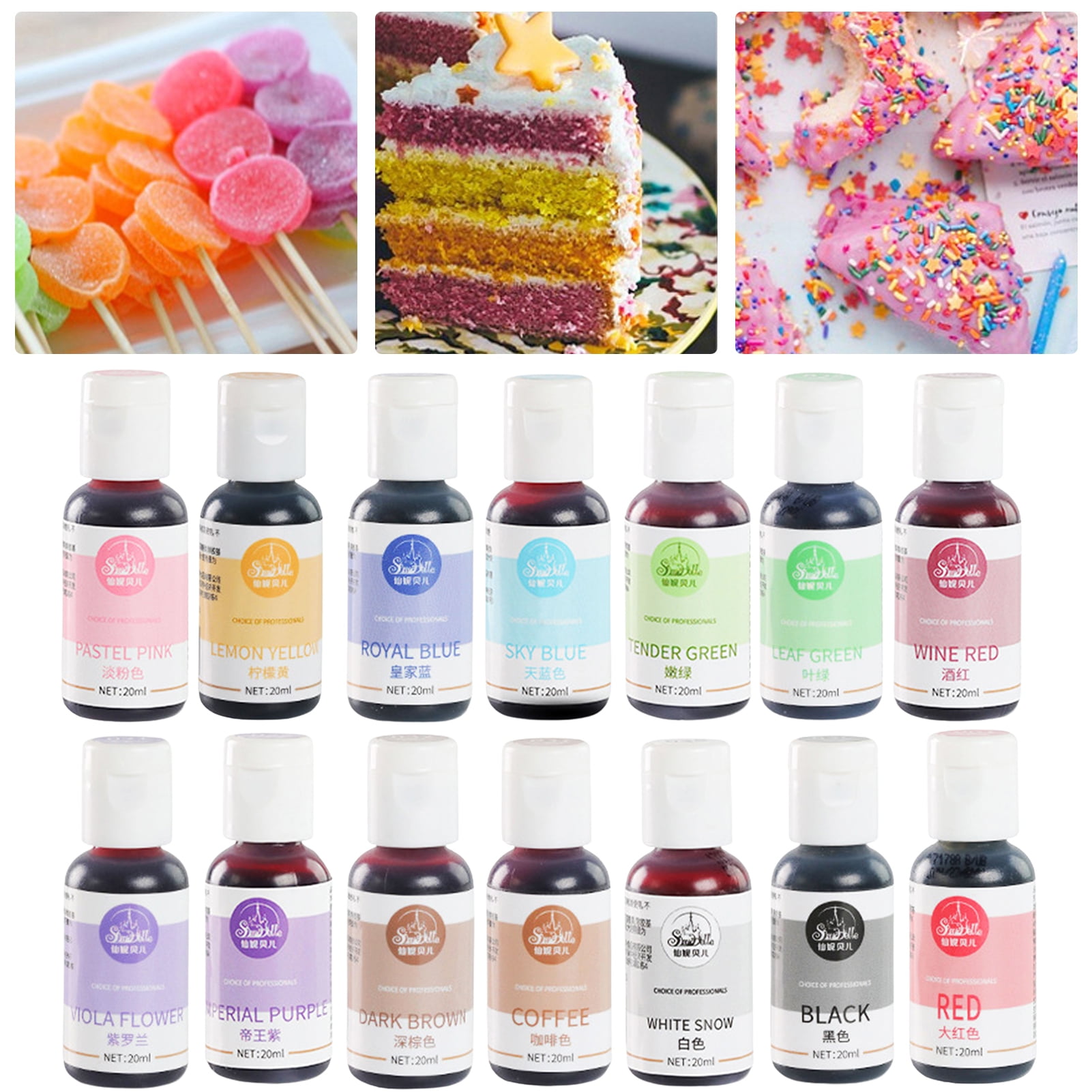 Zioy 20ml Highly Concentrated Food Coloring Easy to Blend Edible Cake ...