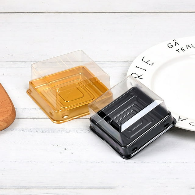 Zioy 50 Set Cake Box Beautiful Appearance Disposable Plastic Clear ...