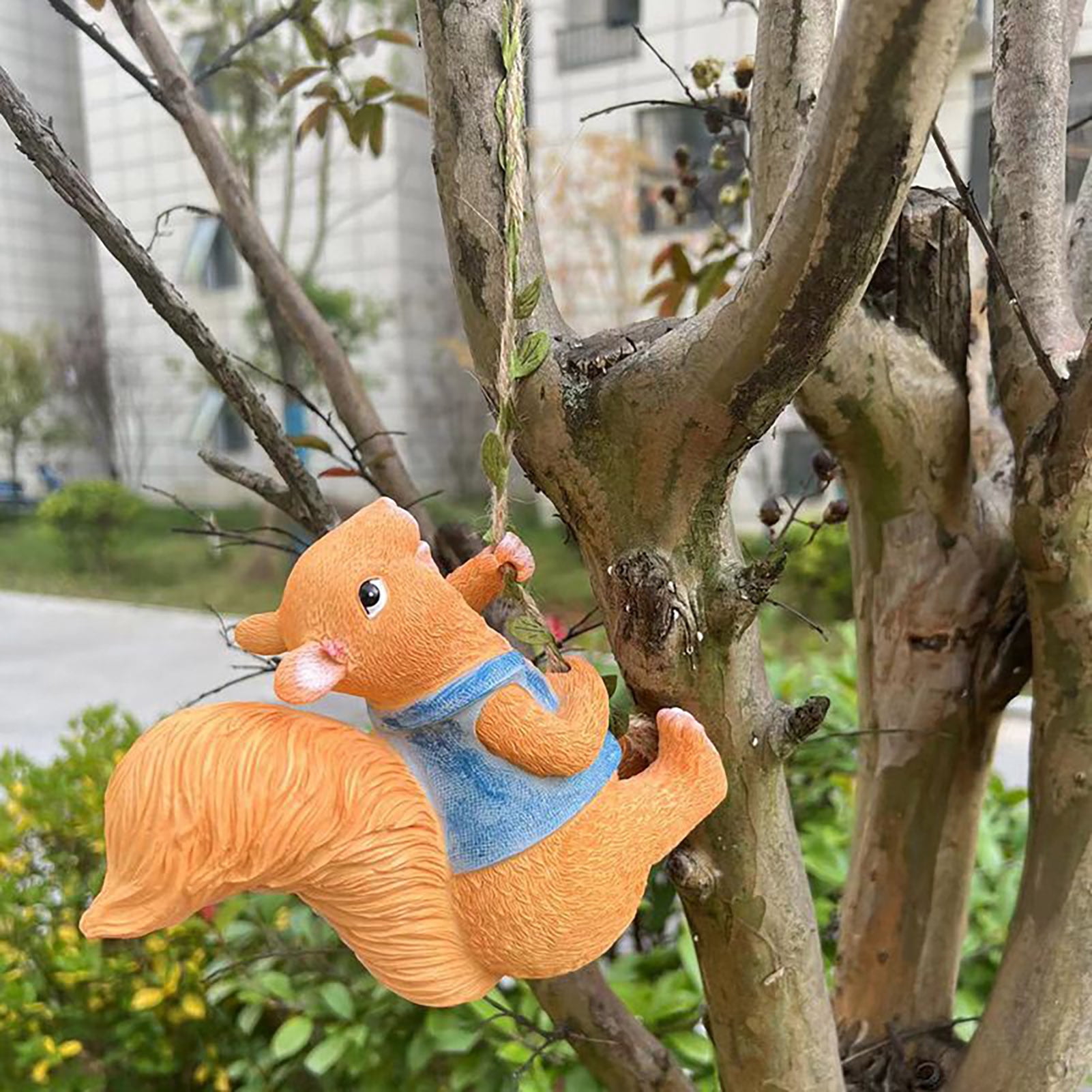 Zioy Cute Hanging Squirrel Garden Statue Realistic UV Resistant Outdoor ...