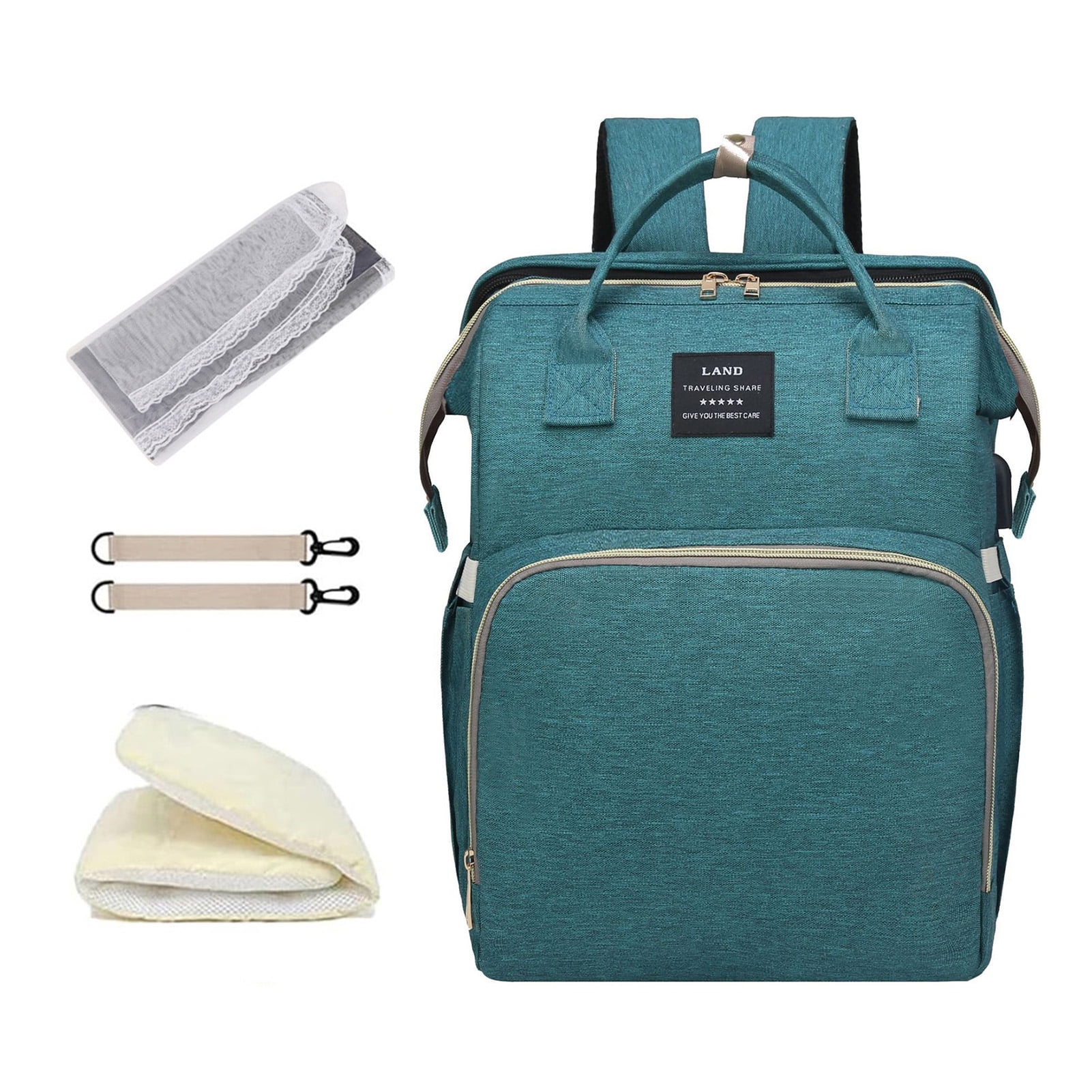 Zioy Mommy Bag Backpack with Sunshade Net Arch Spacious Organized Large ...