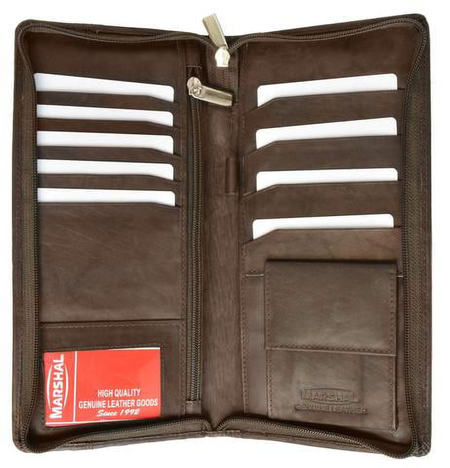 Zip Around genuine leather Travel Wallet with Passport and Boarding ...
