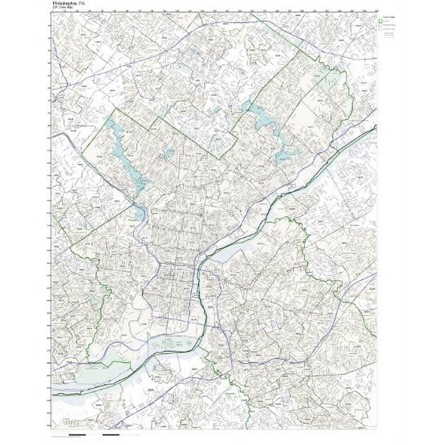 Zip Code Map of Philadelphia, Zip Code Map Laminated - Walmart.com