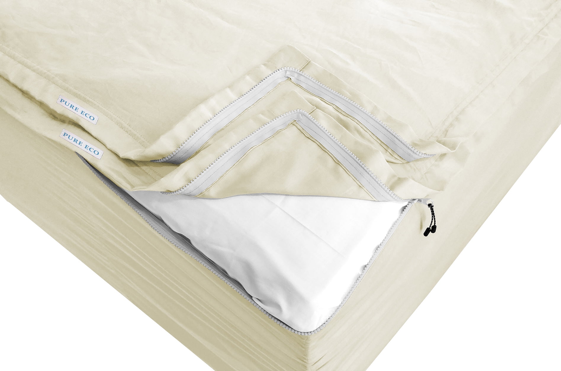 Zip On Fitted Sheet Queen Size(60X80) - Includes 1 Fitted Base + 2 Zip ...