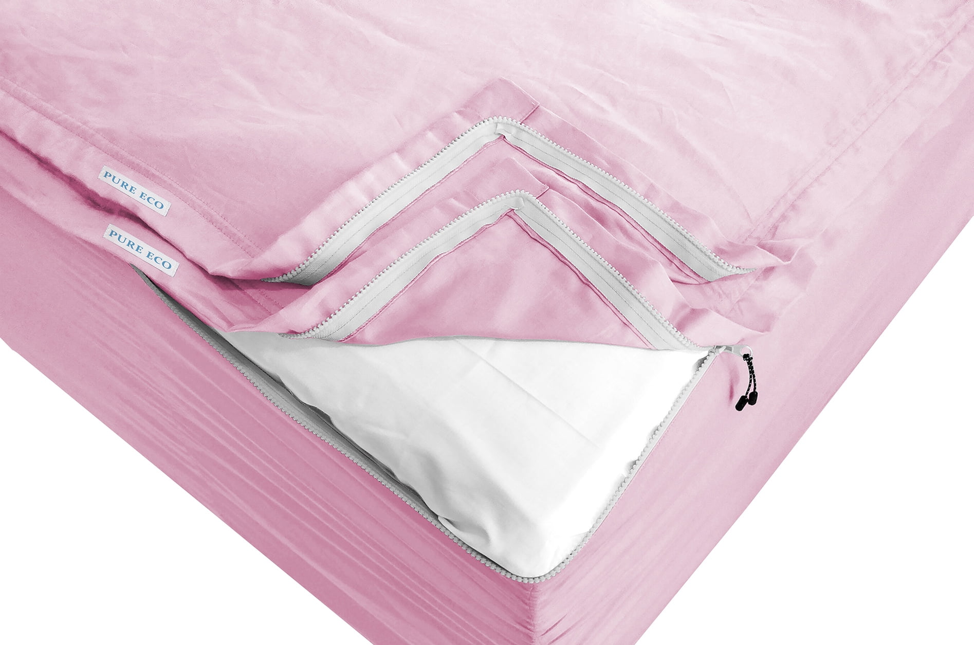 Zip On Fitted Sheet Twin Size(39X75) - Includes 1 Fitted Base + 2 Zip ...
