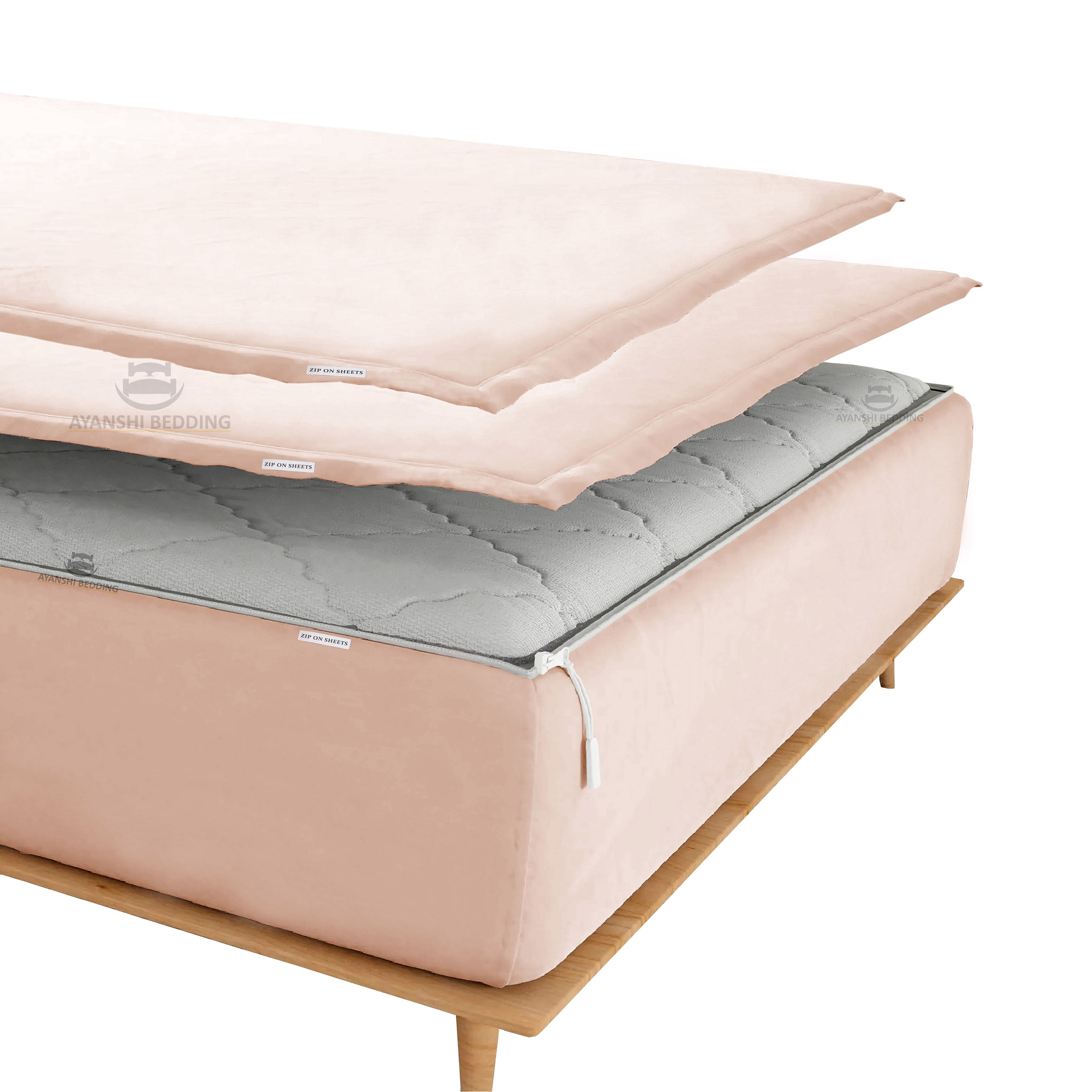 Zip On Fitted SheetS Full Size(54X75) - Includes 1 Bottom Fitted Base ...