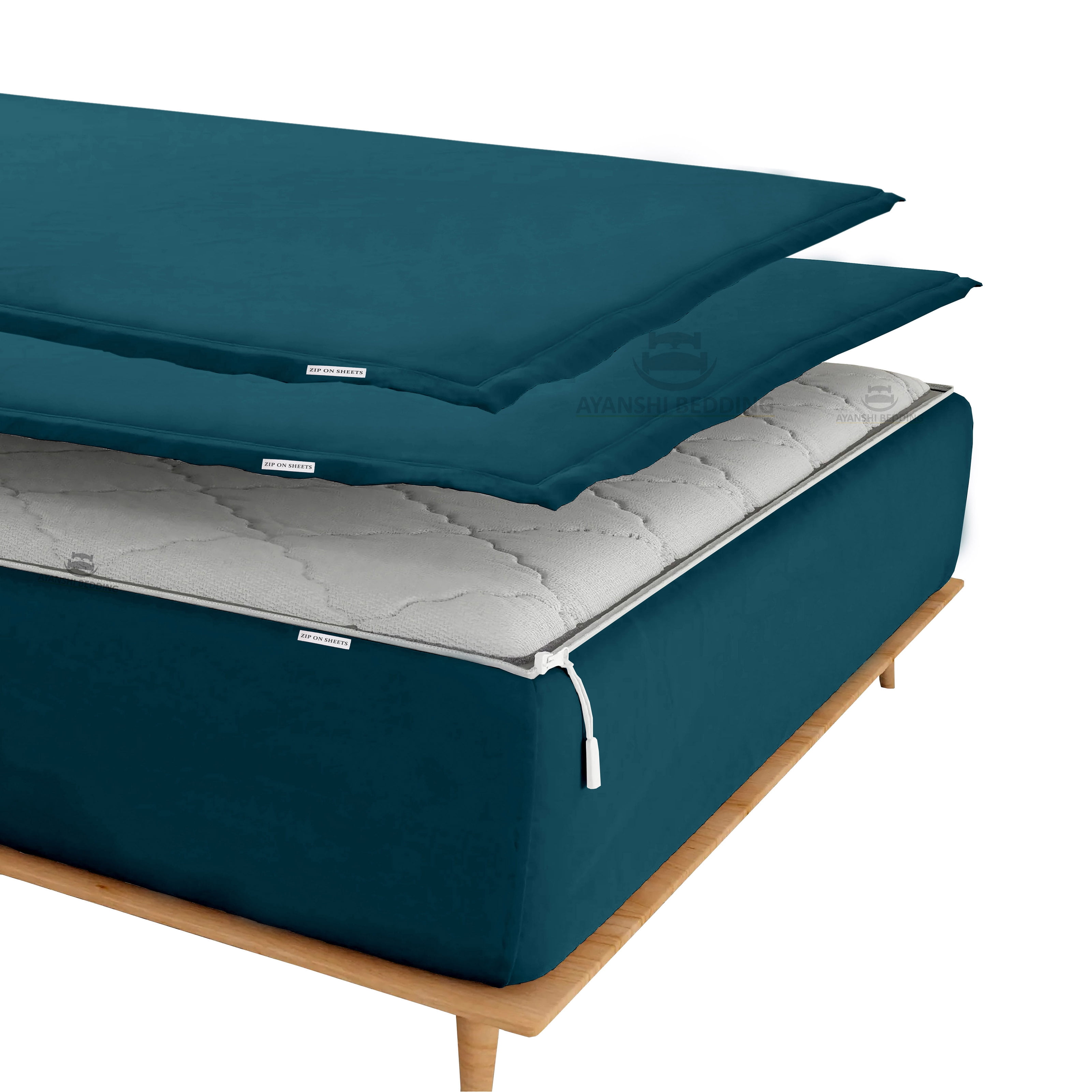 Zip On Fitted SheetS Full XL Size(54X80) - Includes 1 Bottom Fitted ...