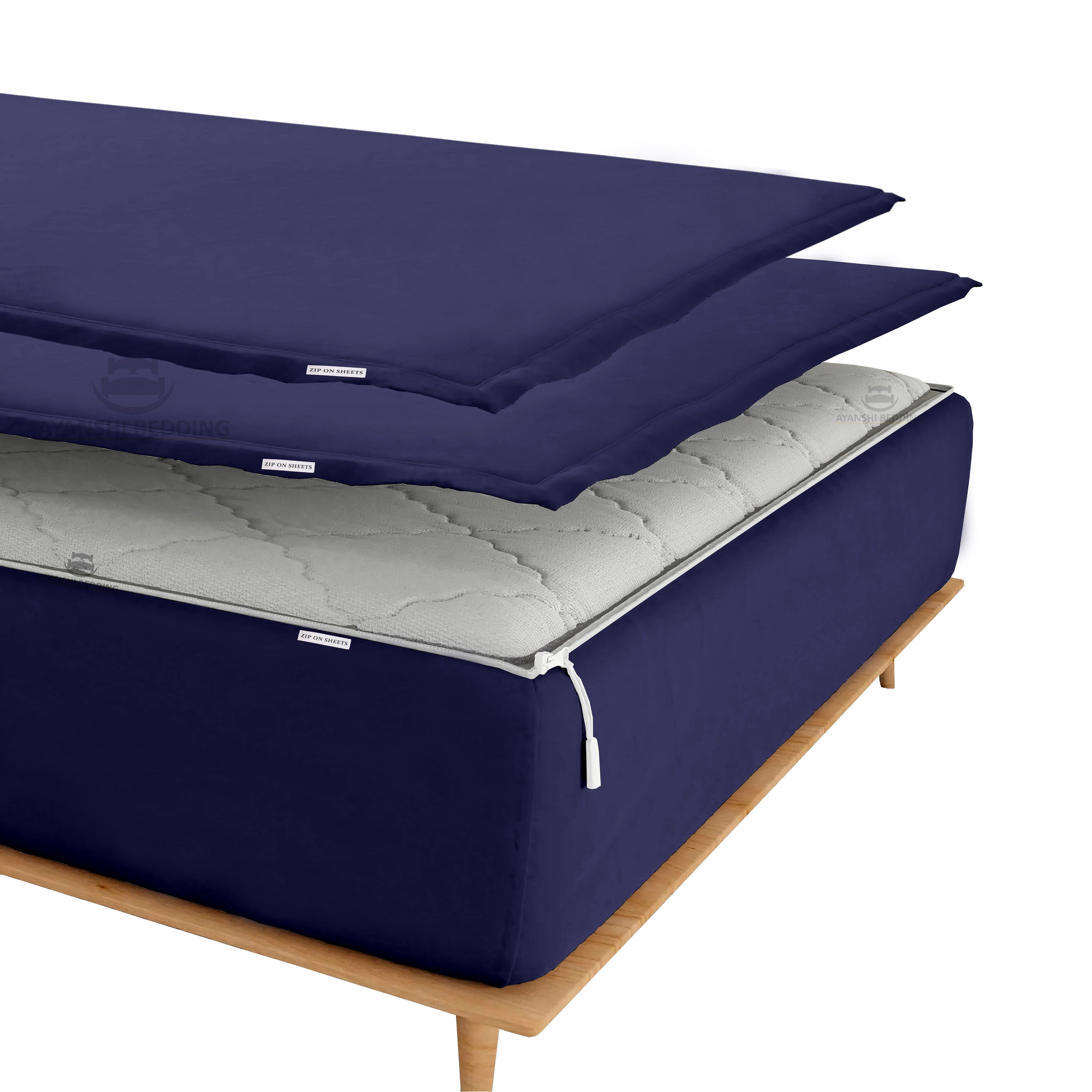 Zip On Fitted SheetS Full XL Size(54X80) - Includes 1 Bottom Fitted ...