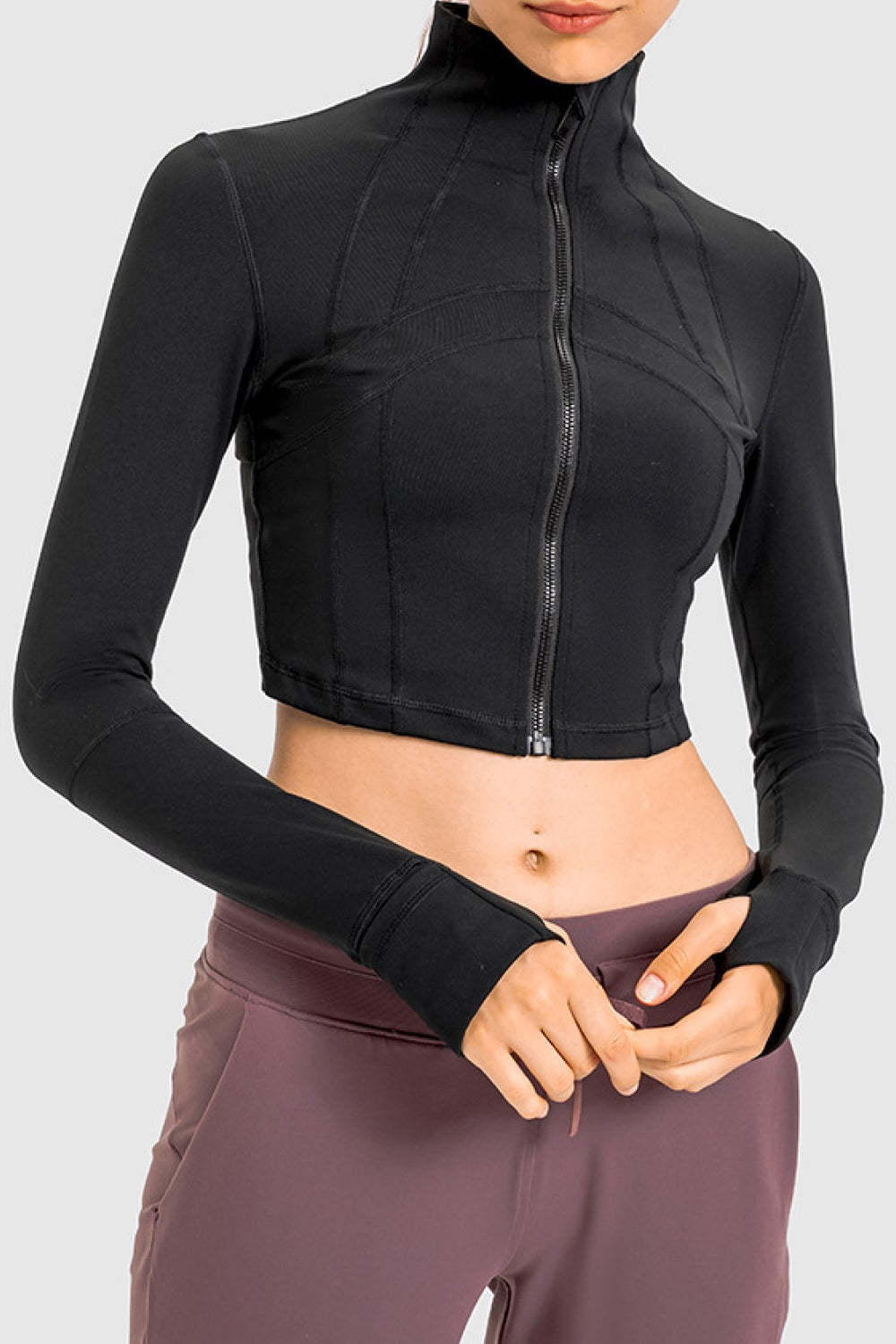 Zip Front Cropped Sports Jacket - Walmart.com
