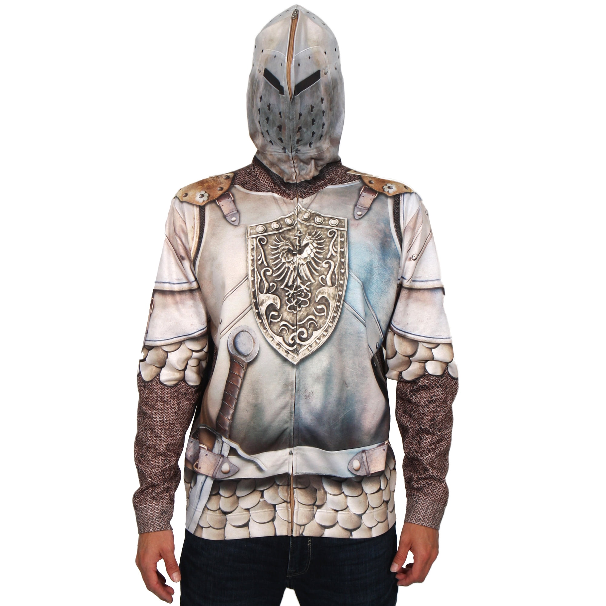 Zip Hoodie: Knight Mask Hoodie Costume Top (Front/Back) Zip Hoodie ...