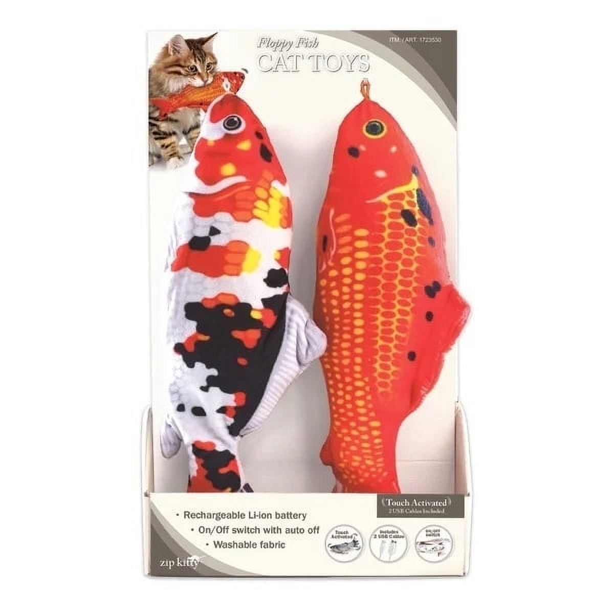 Zip Kitty Floppy Fish Interactive Cat Toy, 2 Count - Walmart.com