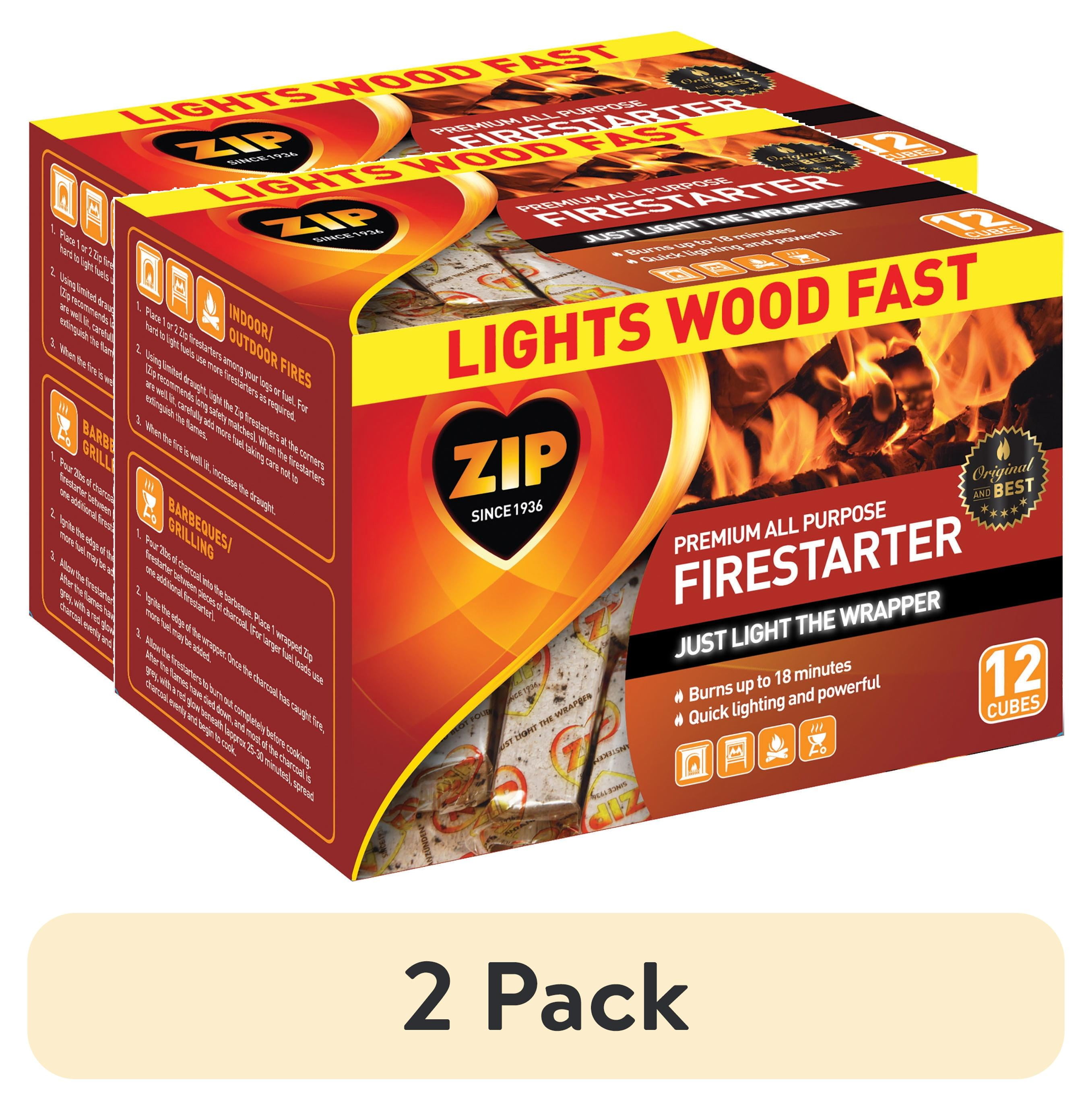 (2 pack) Zip Premium All Purpose Combustible Fire Starter Cubes, 12 Ct ...