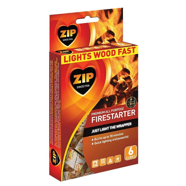 Zip Premium All Purpose Firestarter Instant Light Wrapped Cubes, 6 Pack ...